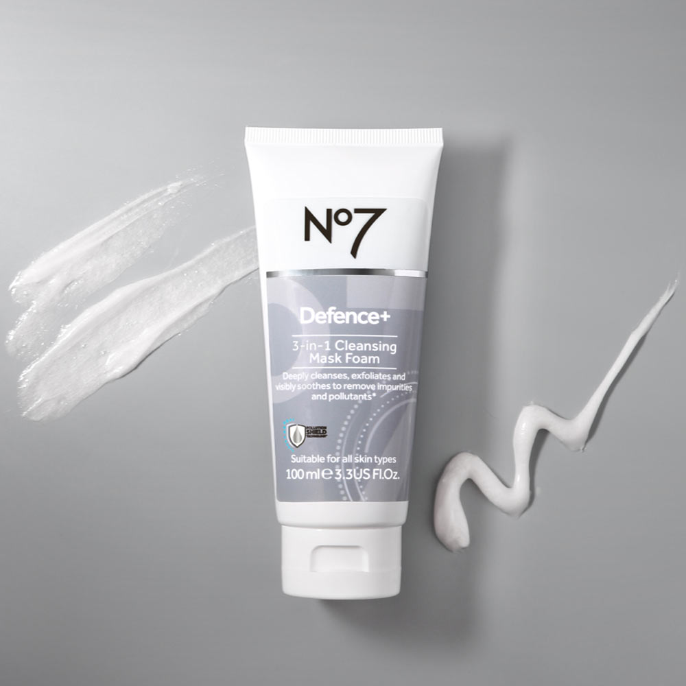 No7 Defence+ 3 in 1 Cleansing Mask Foam -100ml | Ruperhat.com